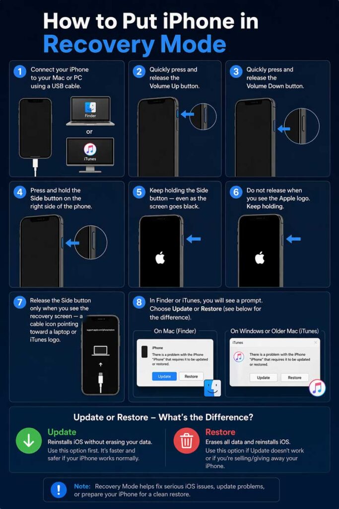 7 Proven Ways to Use iPhone Recovery Mode (Step-by-Step)